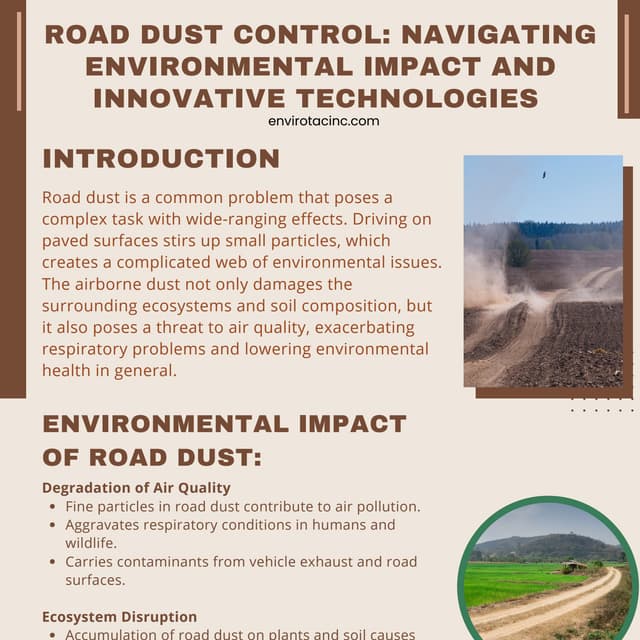 Road Dust Control Navigating Environmental Impact and Innovative ...
