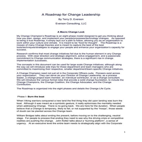 Road map For Change Script For Fa 2012 | PDF