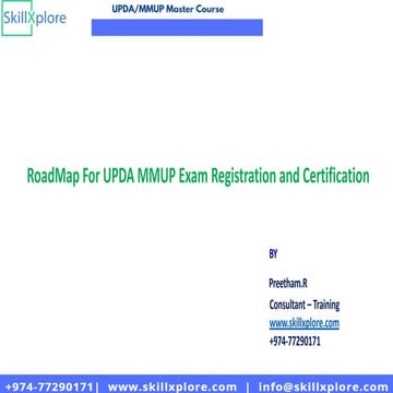 RoadMap For UPDA MMUP Exam Registration and Certification - SkillXplore ...