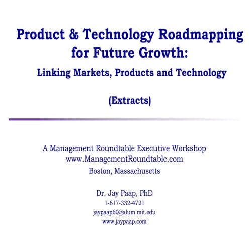 How to Use Landscape Maps and Route Maps to Drive Innovation | PDF