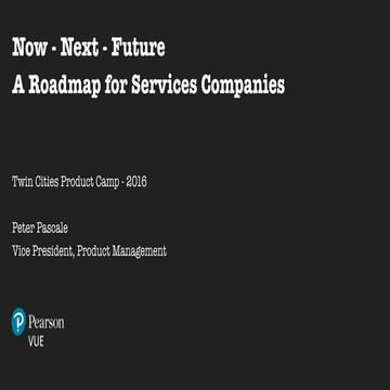 Now - Next - Future - Roadmaps for Services Companies | PDF