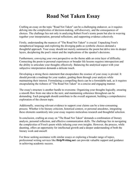 The Road Not Taken Essay.pdf