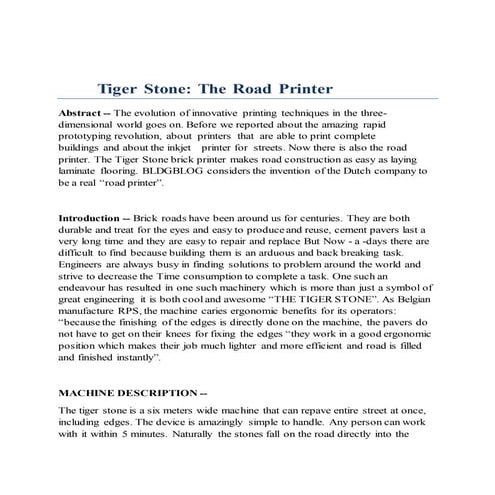 Road printer | DOCX
