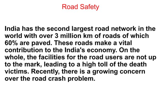 Road safety presentation(PPT) by Faisal | PPT | Injuries | Diseases and ...