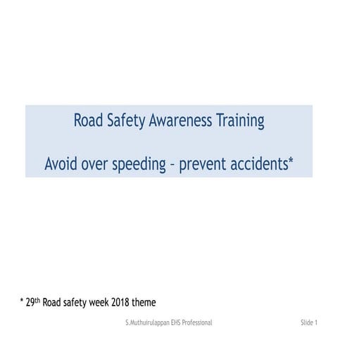 Road safety awarness training | PPTX