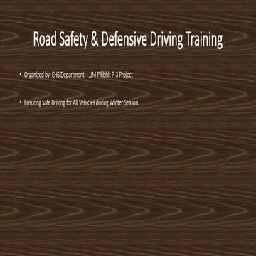 Road safety awarness training | PPTX