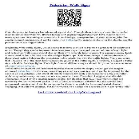 Road Safety Essays | PDF | Children\'s Health | Healthy Living