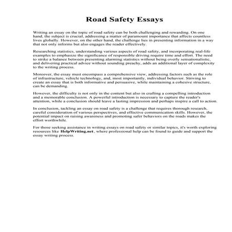 Road Safety Essays | PDF
