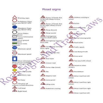 Road Warning Signs Tagalog LTO Traffic And Road Signs Exam Reviewer