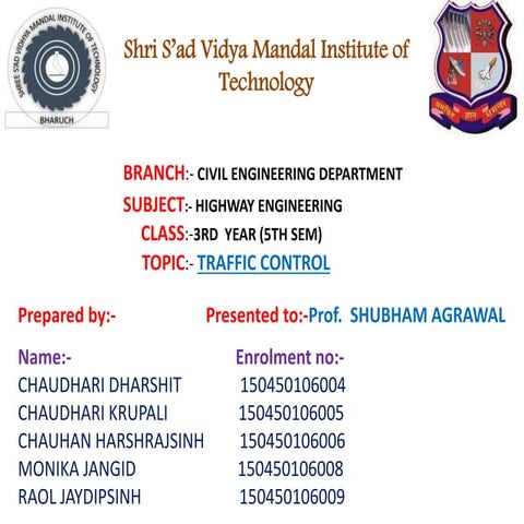 Traffic Control System, Traffic sign | PPT