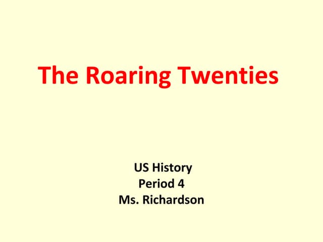 The Roaring Twenties | PPTX