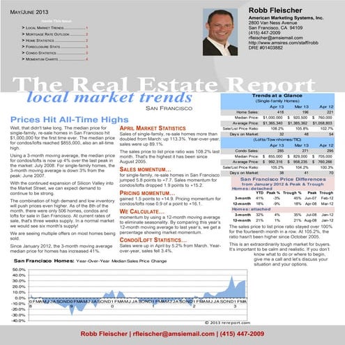 The Real Estate Report May/June - Prices Hit All-Time Highs | PDF