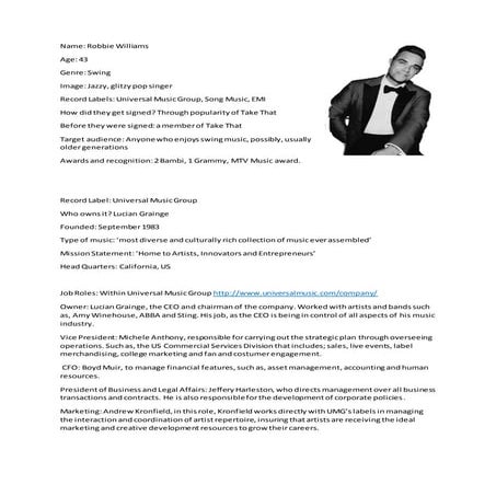 Music Industry Case Study - Bruno Mars | PPTX