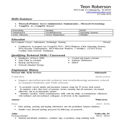 Resume aaron rogers | ODT