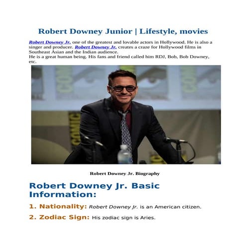 Robert downey-junior-biography | PDF