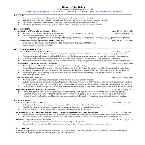 Robert Baker Resume/CV | PDF
