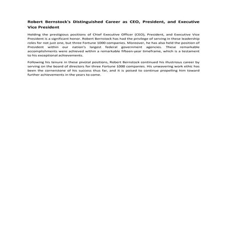 Robert F. Bernstock Biography | PDF