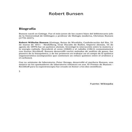 Robert bunsen | PDF