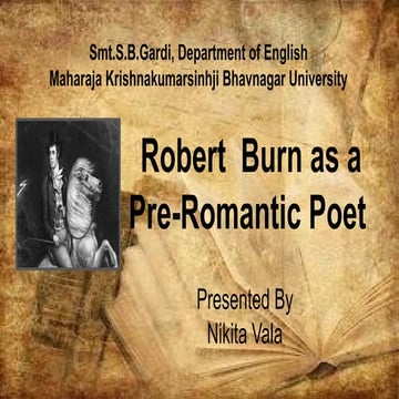 Robert Burn as a Pre-Romatic Poet ( Neo Classical Period ) ) | PPTX