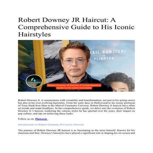 Robert Downey JR Haircut: A Comprehensive Guide to His Iconic ...