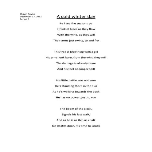 A Cold Winter Day | PDF