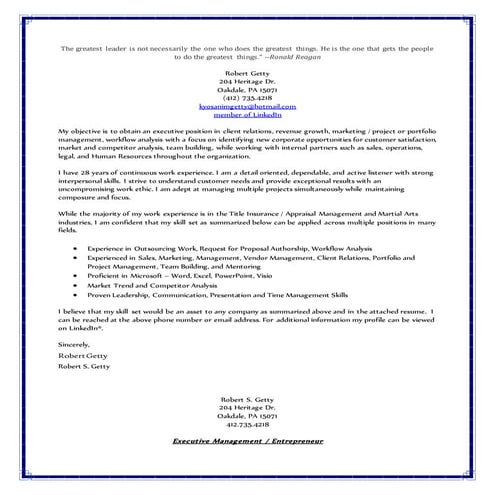 Robert getty resume detail june 2016 [2305843009214501564] [858395] | DOCX