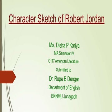 Robert jordan | PPTX