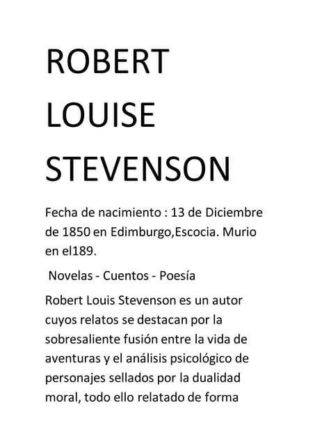 Robert louis stevenson | PDF