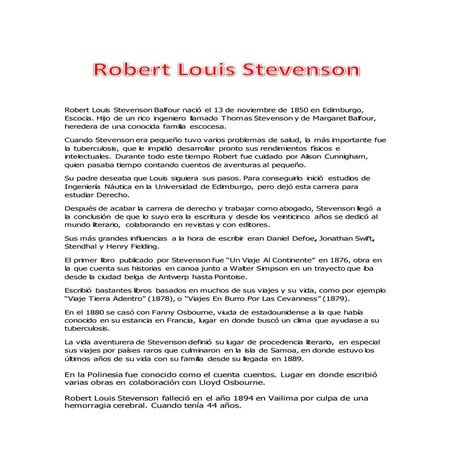 Robert louis stevenson | PDF