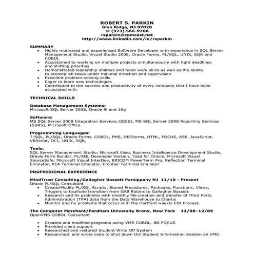 Robert Parkin Resume | DOCX