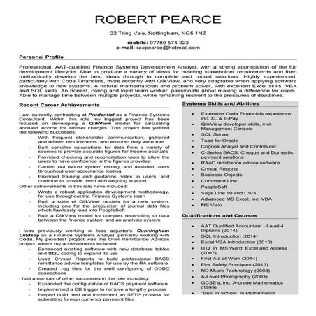 Robert pearce cv v3.5 | PDF