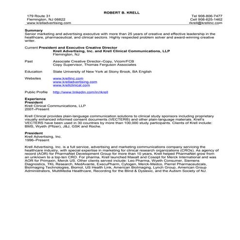 Roberts Resume 2011e2 | DOC