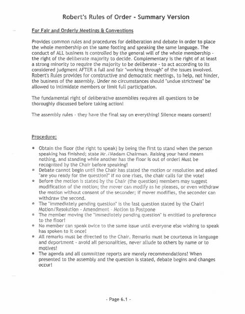 Cheat Sheet - Roberts Rules of Order | PDF | Elections | Politics