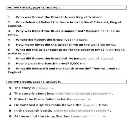 Robert the bruce all questions | PDF
