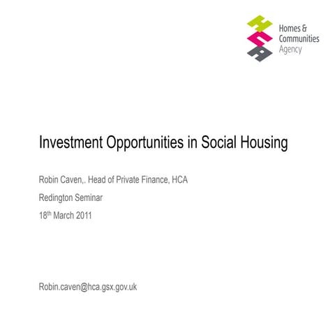 Investment Opportunities in Social Housing | PDF