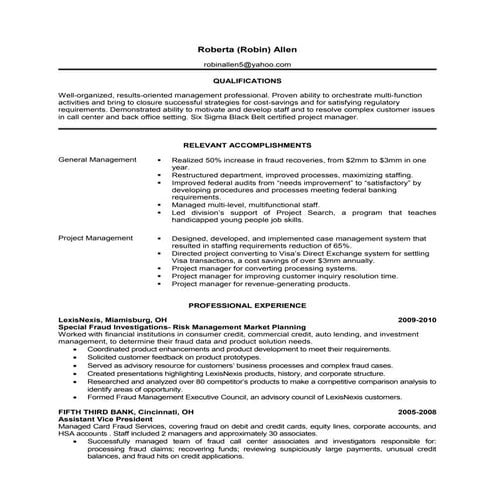Robin Allen Resume For October2010 | PDF