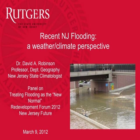 NJ Future Forum 2012 Flooding Robinson | PPT