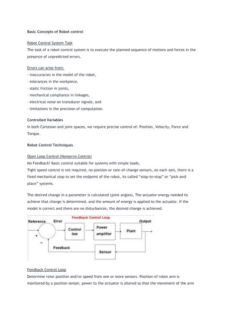 Chapter 8 - Robot Control System | PPTX