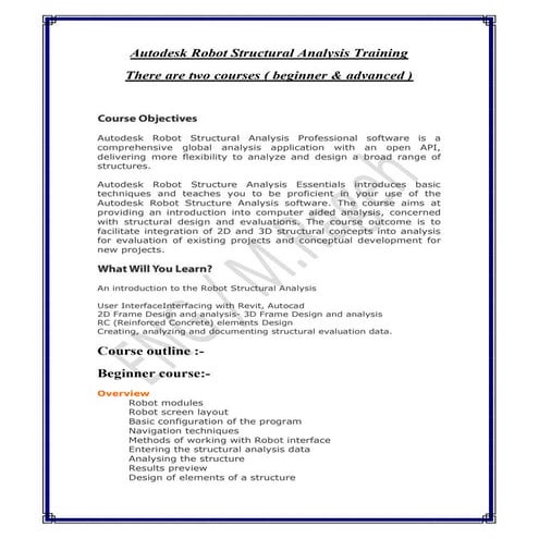 Robot course outline | PDF