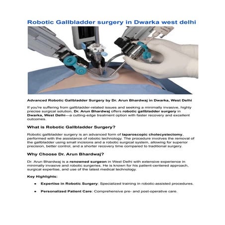 Robotic gallbladder surgery in Dwarka west delhi.pdf