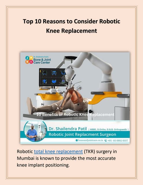 Robotic Knee Replacement Future Of Knee Surgery.pptx | Robotics ...