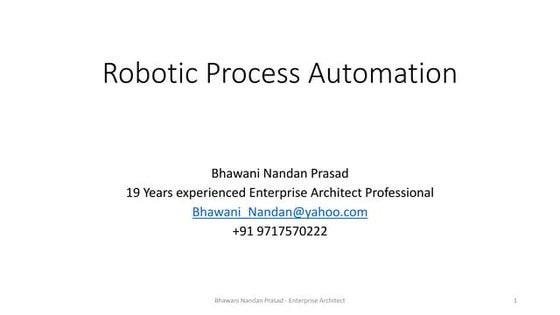 RPA and the Automation First mindset | PDF