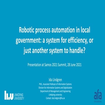 Robotic process automation in local government a system for efficiency ...