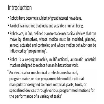 Introduction and basic types of the robots | PPT
