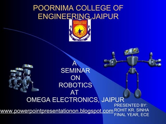 Presentation on robotics | PPTX | Robotics | Technology & Computing
