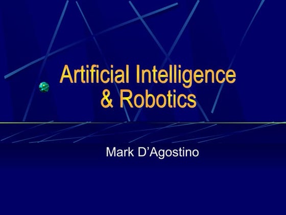 Artificial Intelligence and Robotics | PPT