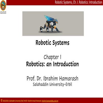 Robotics Ch1 Introduction To Robotic Systems Pdf