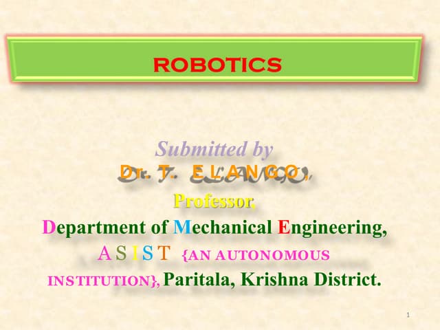 Industrial Robotics Ii New Ppt I Okkkkkkkk Pptx