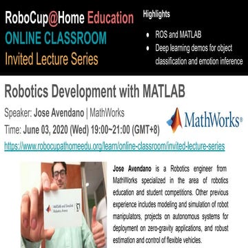 Robotics Development With Matlab Jose Avendano 20200603 Robocup