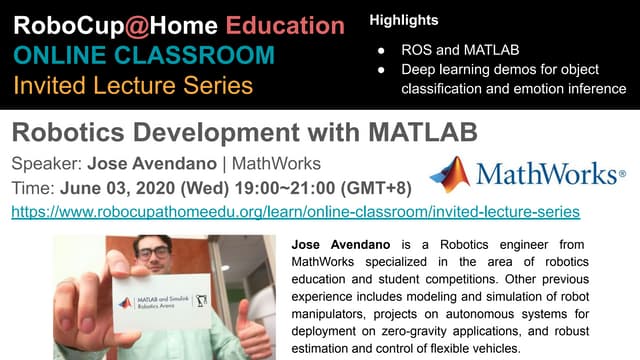 Robotics Development With Matlab Jose Avendano 20200603 Robocup